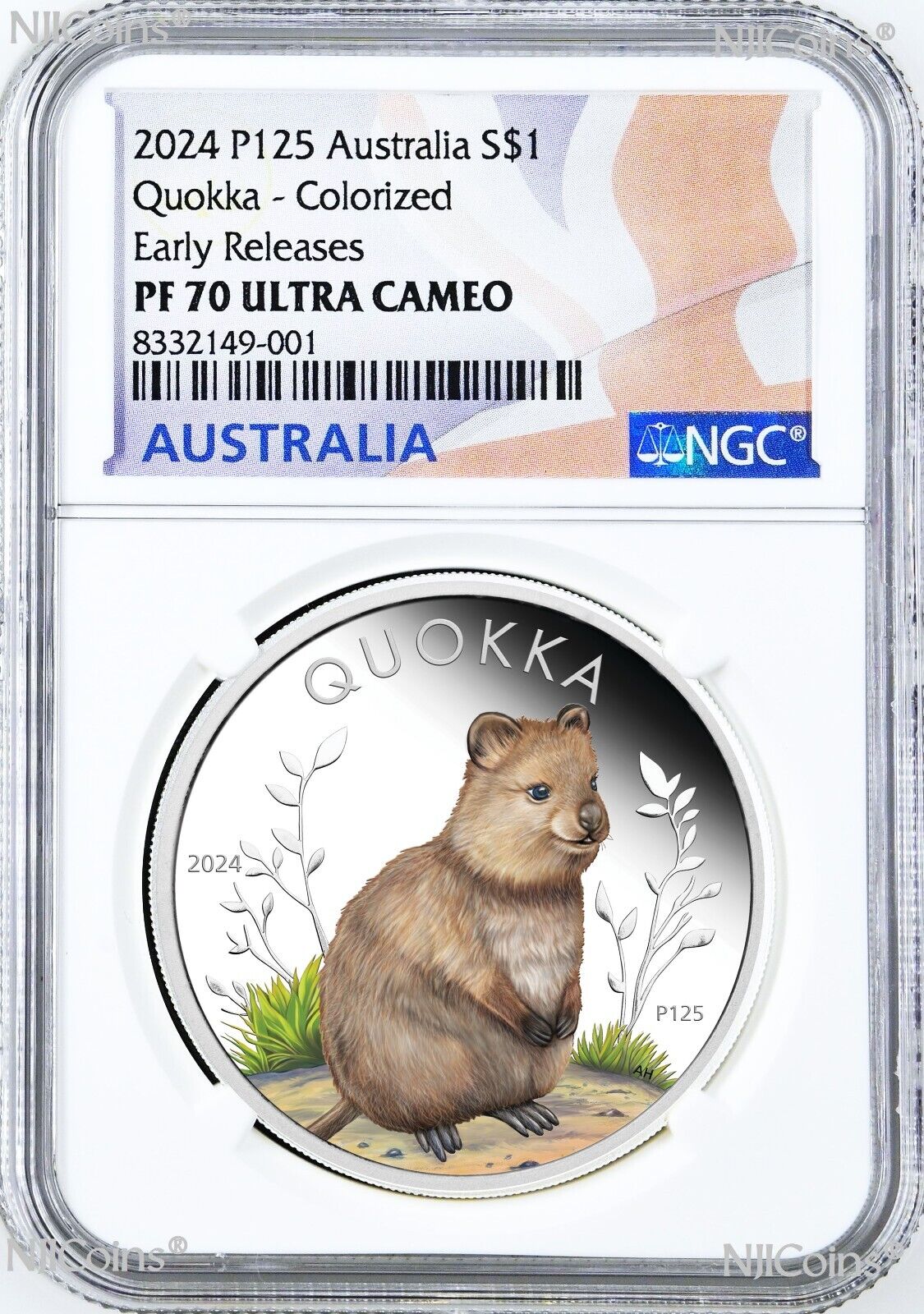 2024 Australia Quokka Silver Colored Proof NGC PF70 Double Dates 1oz ...