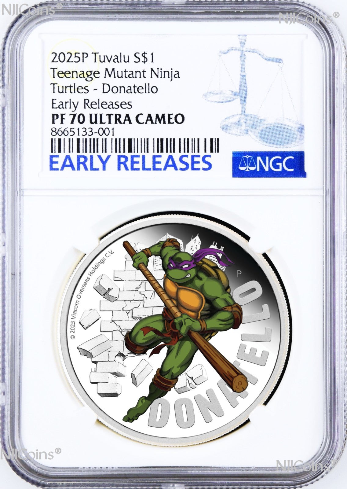 2025 Teenage Mutant Ninja Turtles DONATELLO 1oz Colored Silver COIN NG ...