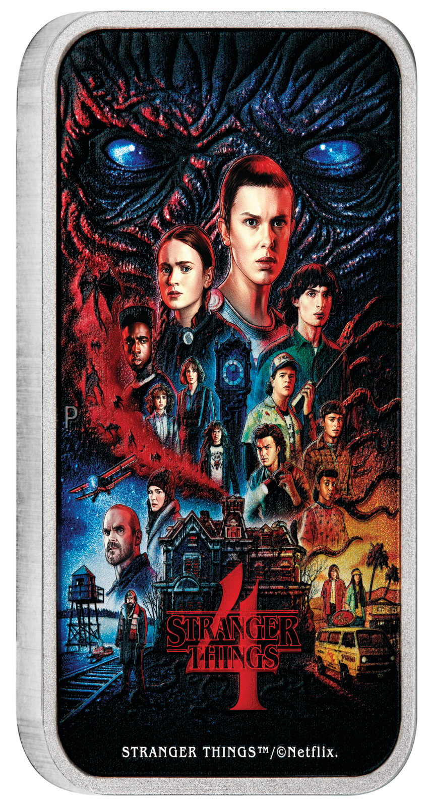 2026 STRANGER THINGS-SEASON 4 Rectangular 1oz $1 Colored Silver Coin N ...