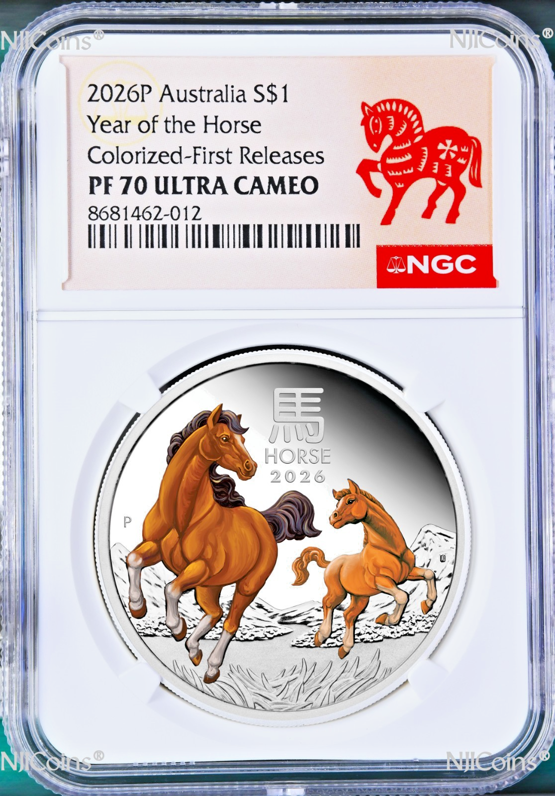 2026 Australia PROOF Colored Silver Lunar Year of the HORSE NGC PF70 1 ...