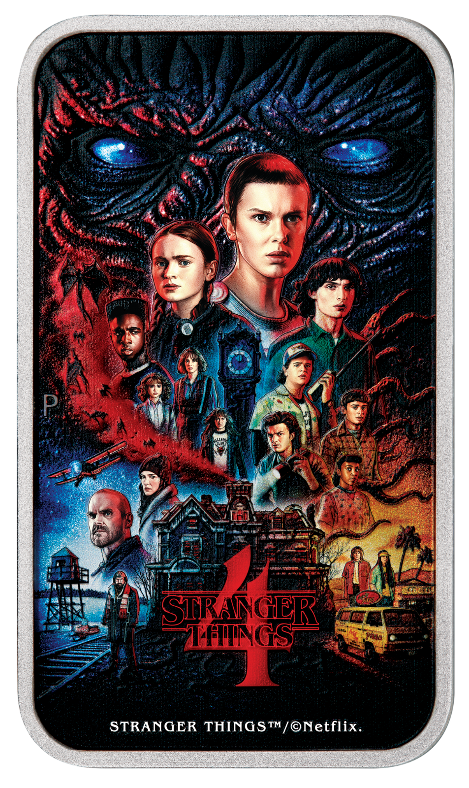 2026 STRANGER THINGS-SEASON 4 Rectangular 1oz $1 Colored Silver Coin N ...
