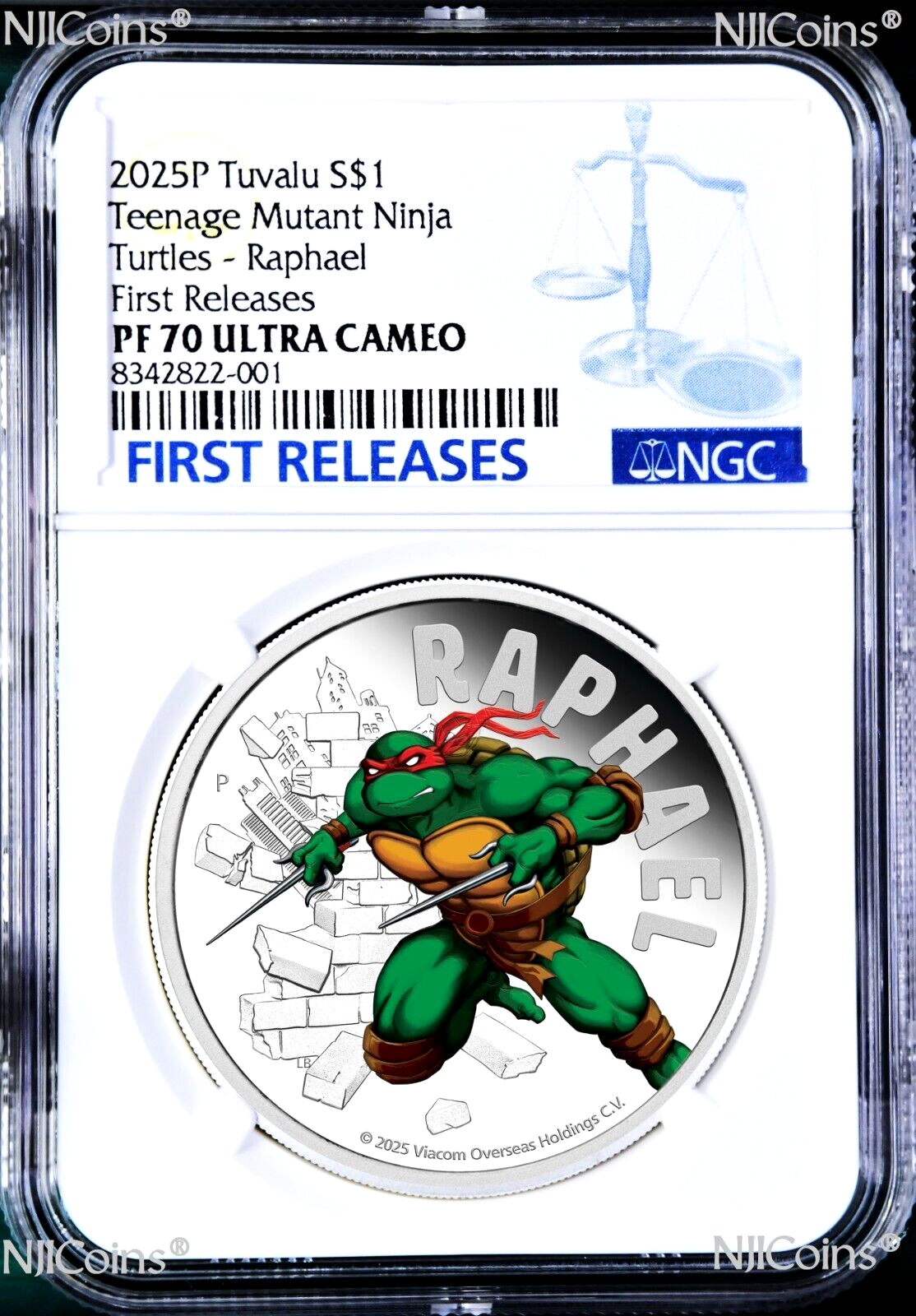 2025 Teenage Mutant Ninja Turtles Raphael 1oz Colored Silver $1 COIN N ...