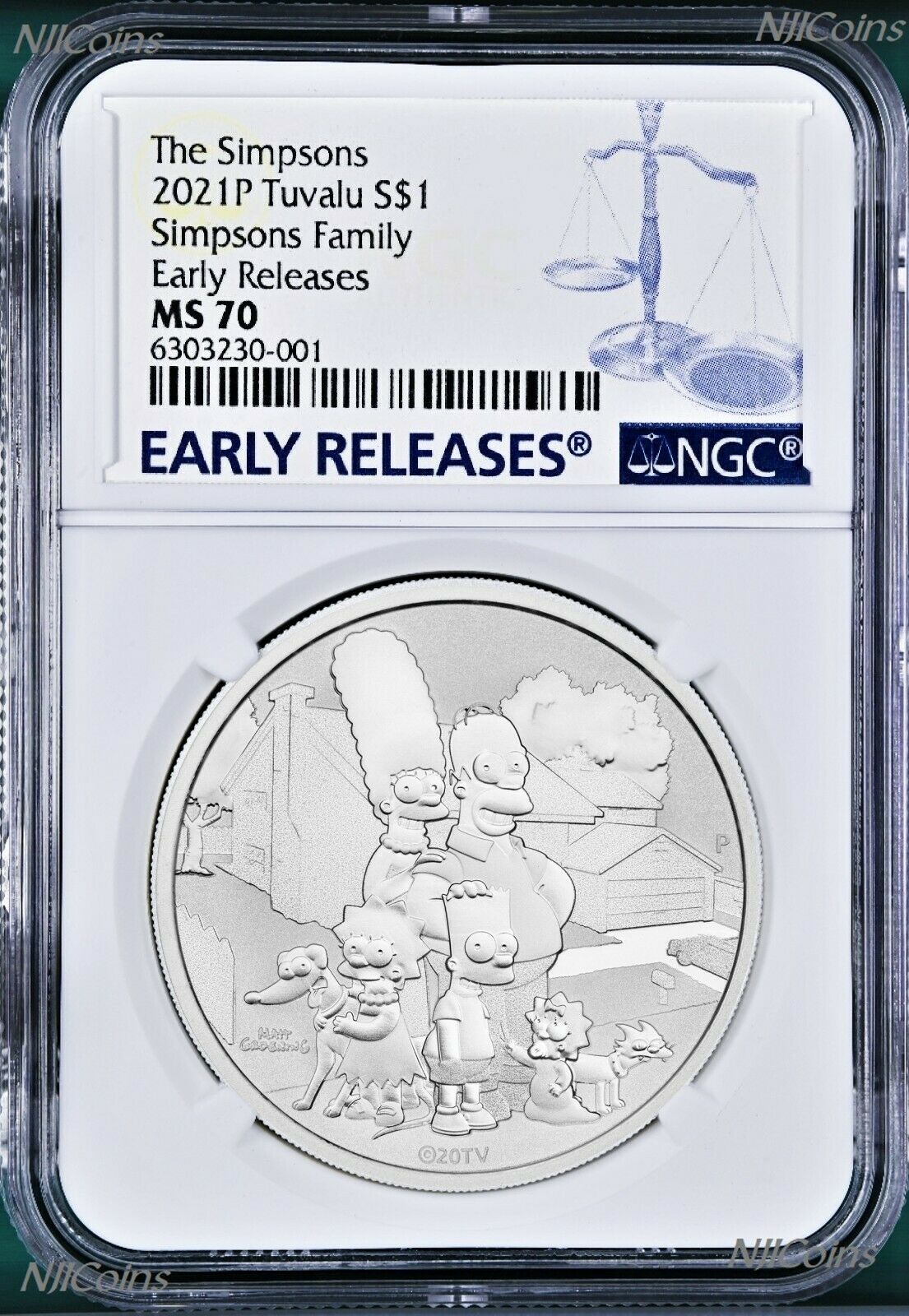 2021 Simpsons Family Simpson $1 1oz .9999 Silver COIN NGC MS70 ER ...